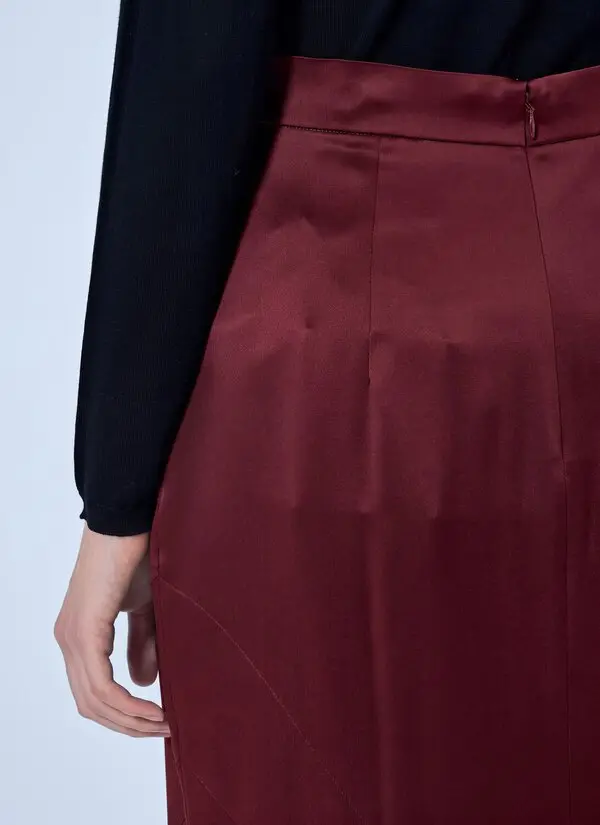 Max Mara Satin Maxi Skirt - Red