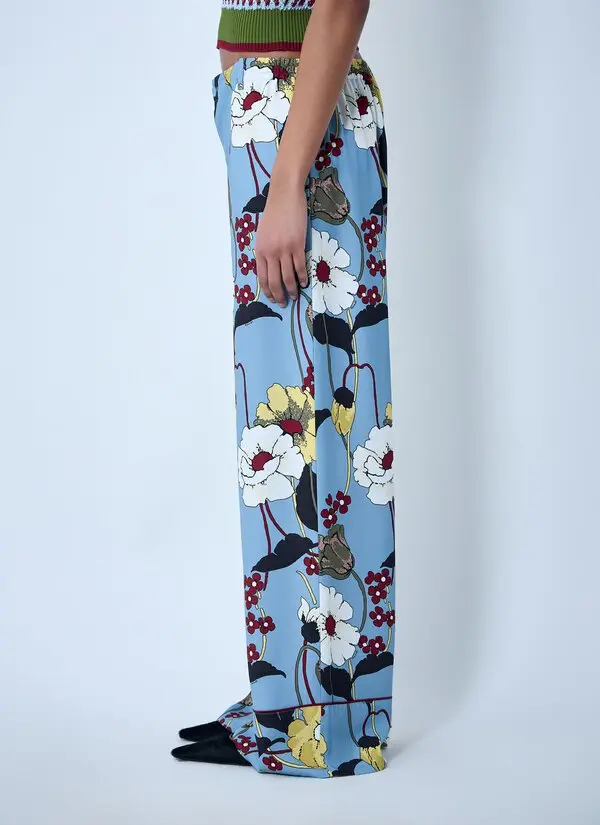 Marni Wide-leg Floral Trousers - Blue