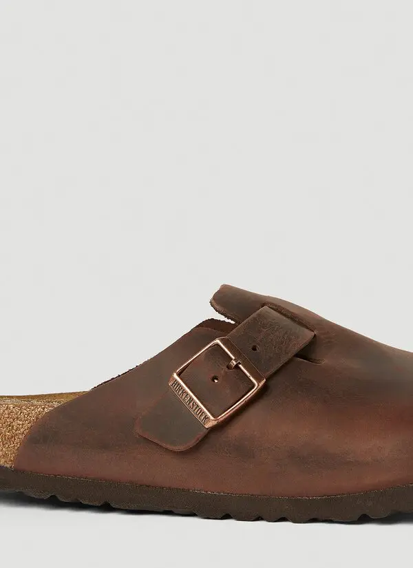 BIRKENSTOCK Boston Oiled Leather Mules - Brown