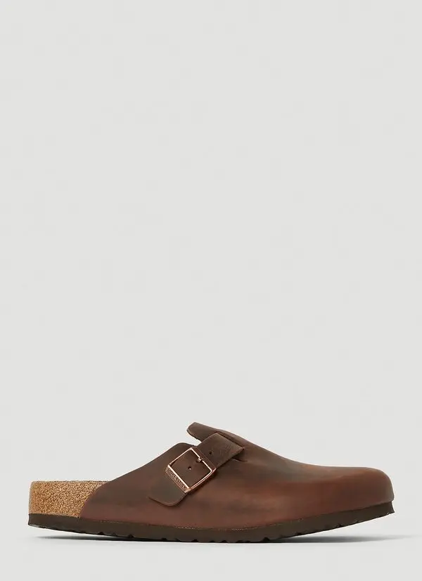 BIRKENSTOCK Boston Oiled Leather Mules - Brown