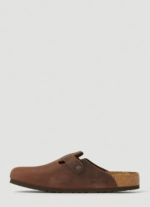 BIRKENSTOCK Boston Oiled Leather Mules - Brown