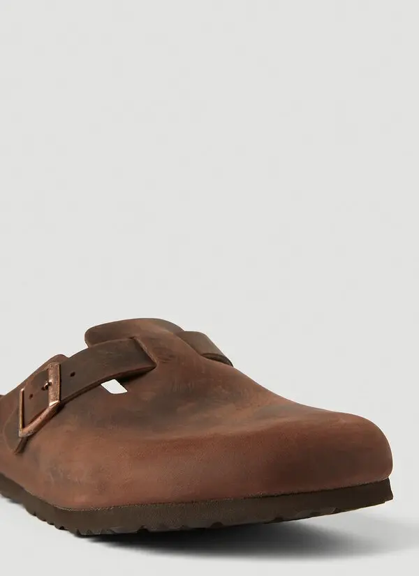 BIRKENSTOCK Boston Oiled Leather Mules - Brown
