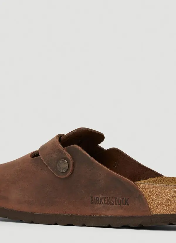 BIRKENSTOCK Boston Oiled Leather Mules - Brown