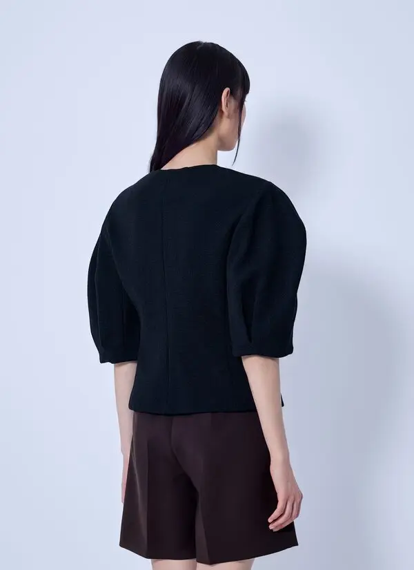 Max Mara Puff Sleeve Buttoned Jacket