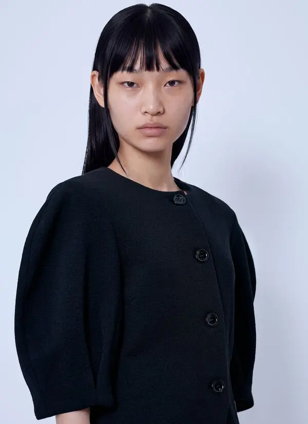 Max Mara Puff Sleeve Buttoned Jacket