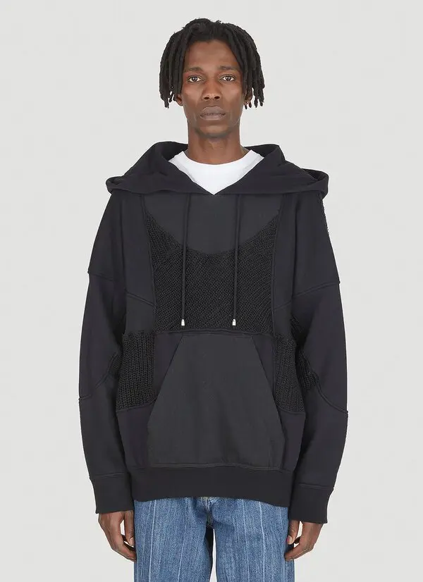 DRX FARMAXY FOR LN-CC Upcycled Crochet Hooded Sweatshirt