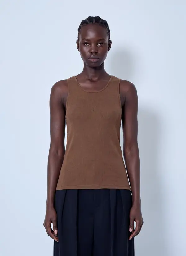 Saint Laurent Cassandre Tank Top - Brown