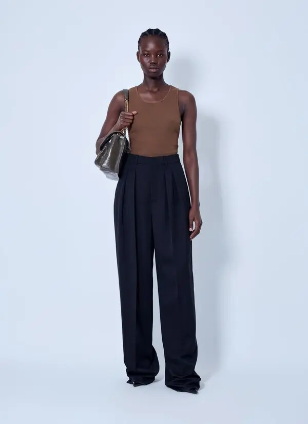Saint Laurent Cassandre Tank Top - Brown