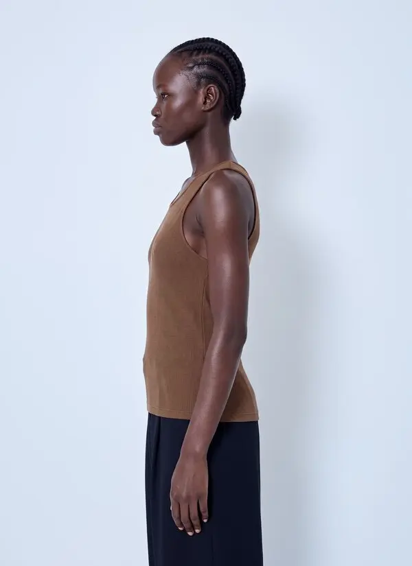 Saint Laurent Cassandre Tank Top - Brown