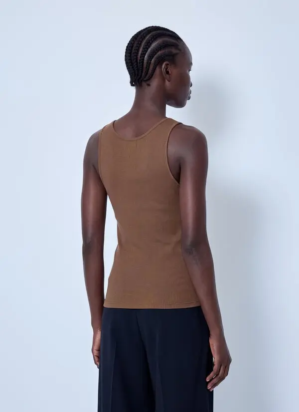 Saint Laurent Cassandre Tank Top - Brown