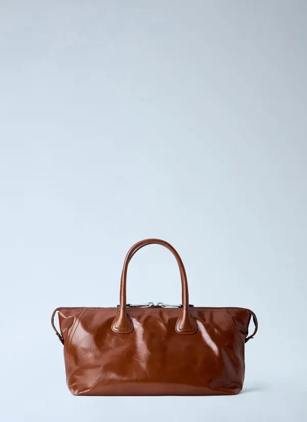 Miu Miu Leather Top Handle Bag - Brown