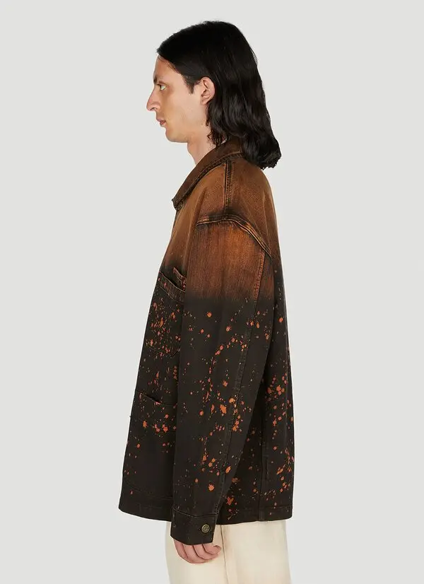 Guess Splattered Denim Chore Jacket