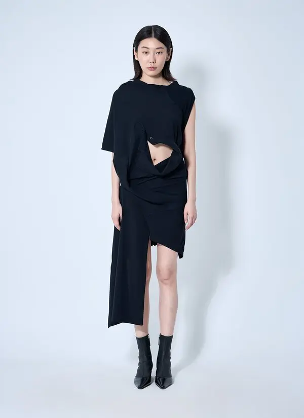 SIA ARNIKA Draped Polo Dress - Black