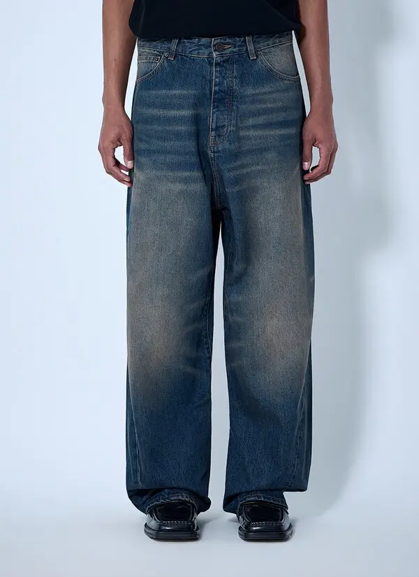 Vetements Wide-leg Denim Trousers - Navy