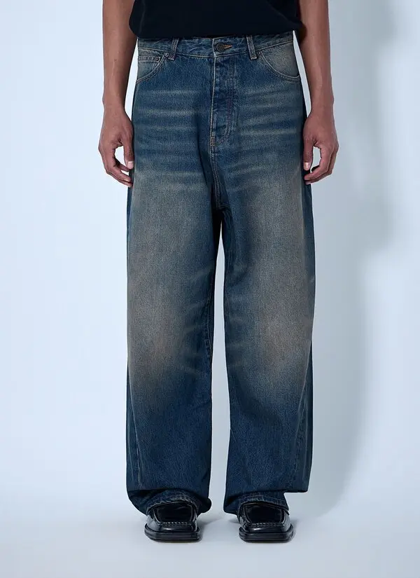 Vetements Wide-leg Denim Trousers - Navy