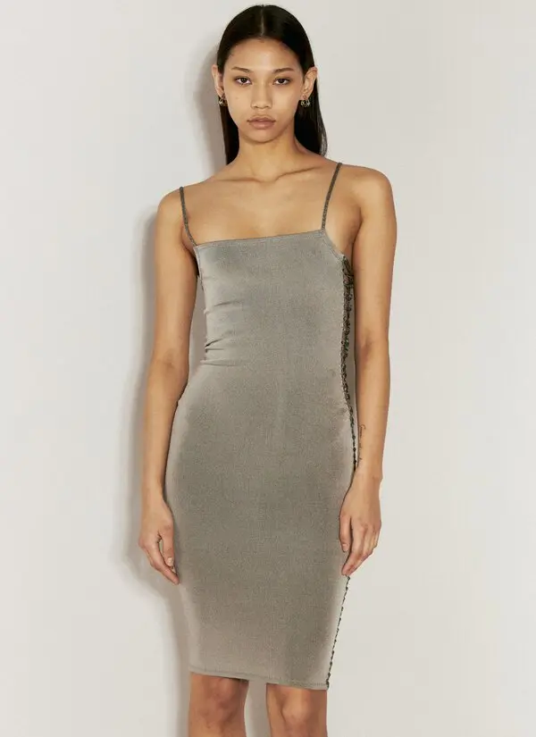 ISA BOULDER Floater Knit Midi Dress - Grey