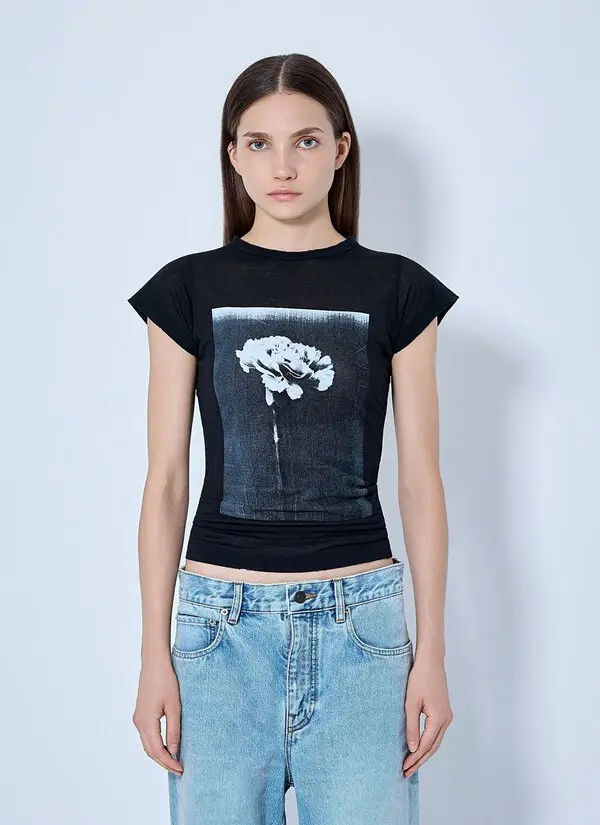 Balenciaga Graphic Print T-shirt - Black