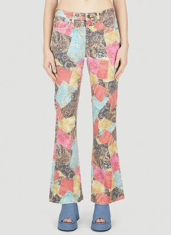 Guess Printed Flared Jeans