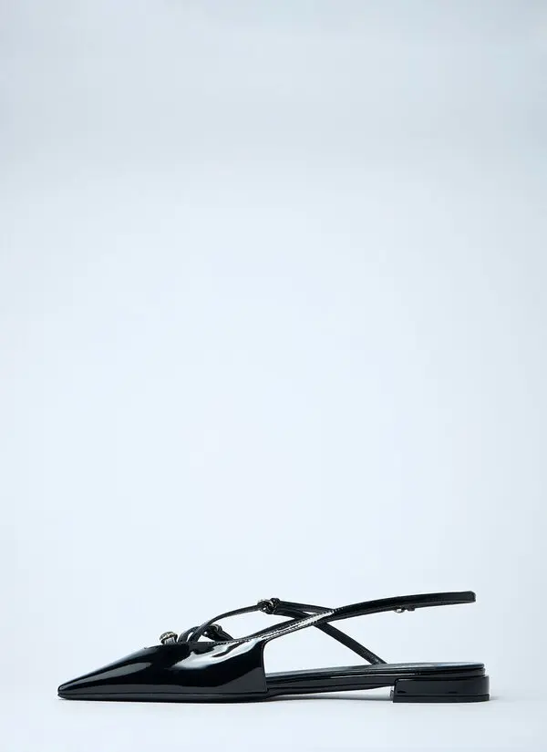 Miu Miu Patent Leather Slingback Ballerina Flats