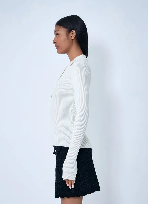 GANNI Sequin Polo Sweater