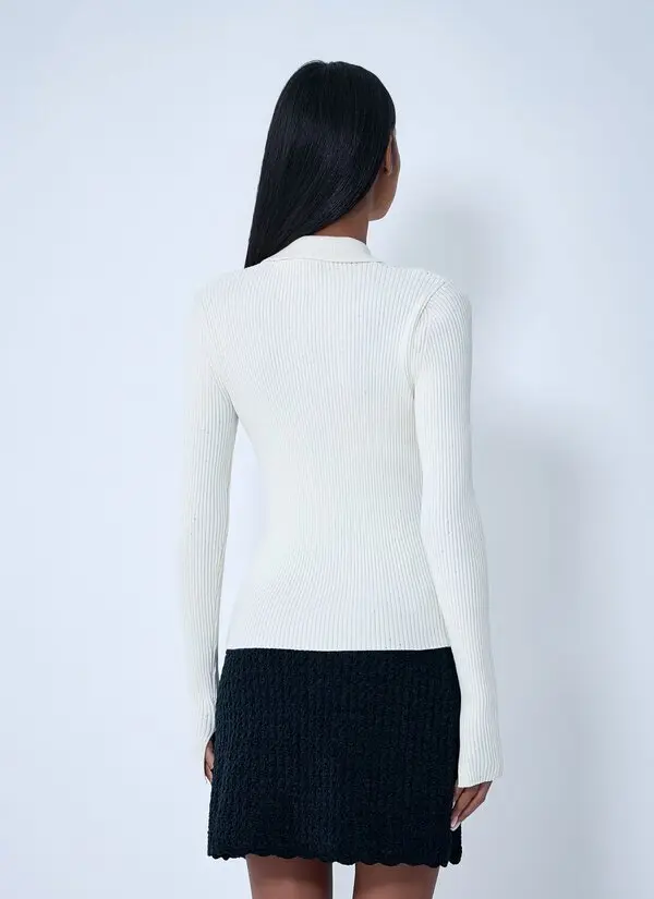 GANNI Sequin Polo Sweater
