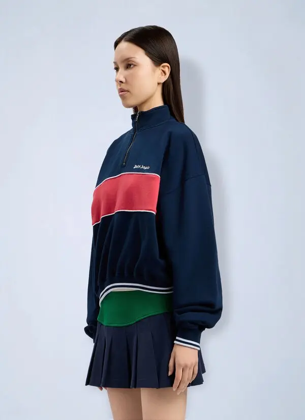 Palm Angels Classic Logo Half-zip Sweatshirt