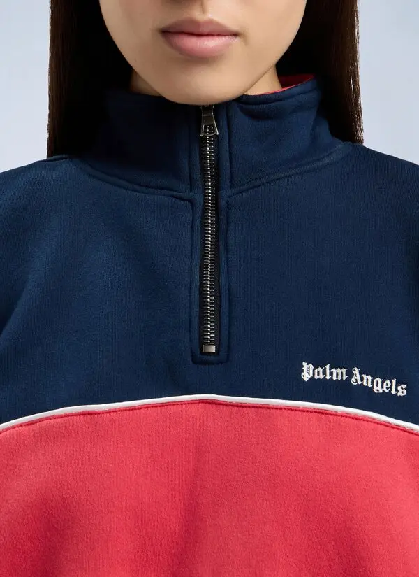 Palm Angels Classic Logo Half-zip Sweatshirt