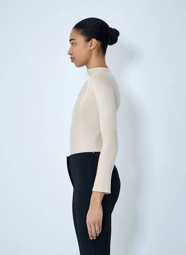 SKIN SERIES High-neck Bodysuit In Ribbed Knit