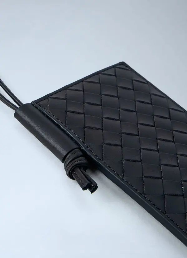 Bottega Veneta Intrecciato Piccolo Badge Holder - Brown