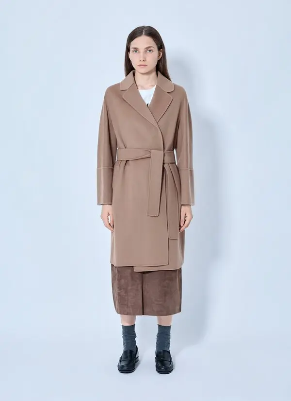 Max Mara Belted Wool-blend Coat - Camel