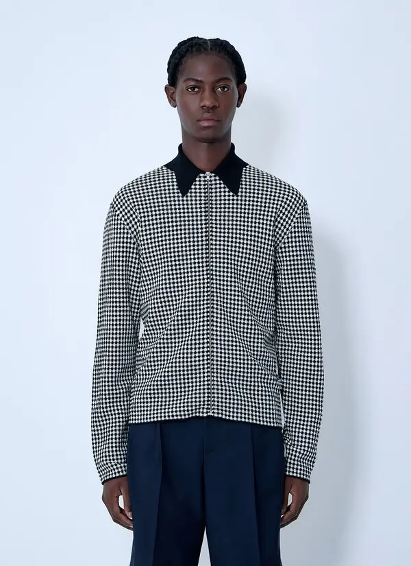 JIL SANDER Houndstooth Zip-up Shirt
