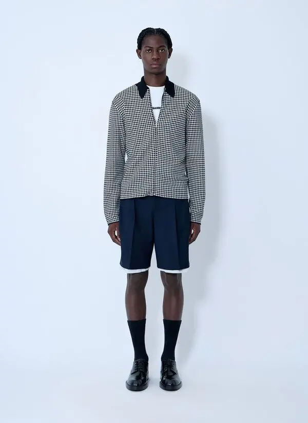 JIL SANDER Houndstooth Zip-up Shirt