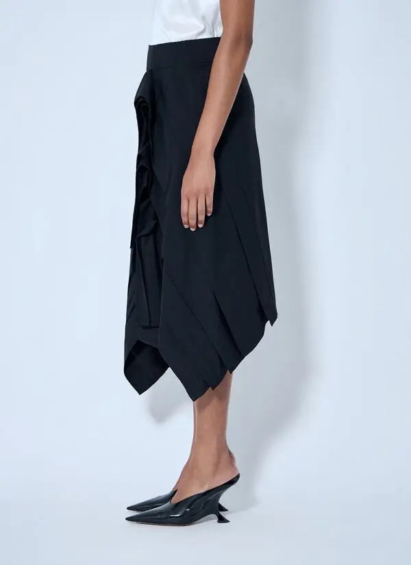 Bottega Veneta Asymmetric Layered Skirt - Black