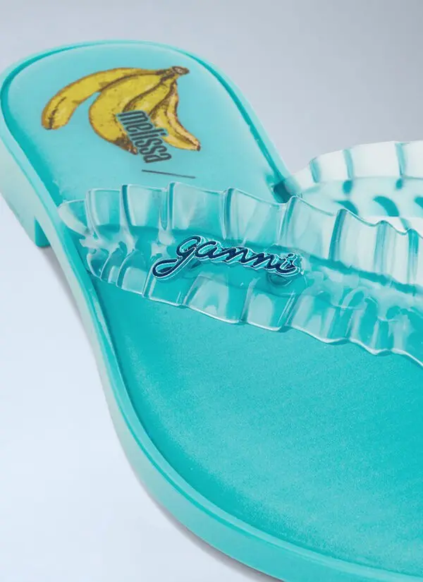 GANNI X MELISSA Ruffled Strap Flip Flops