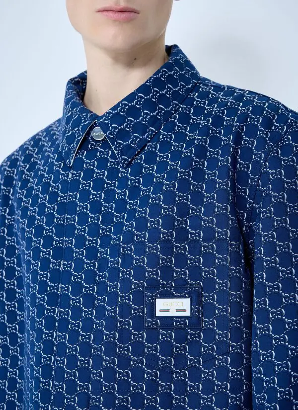 Gucci Cotton Jacquard Jacket With Gg Shadow
