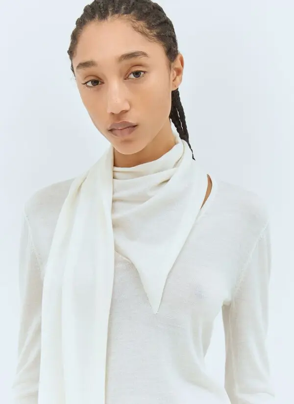 TOTEME Draped-scarf Wool-blend Top