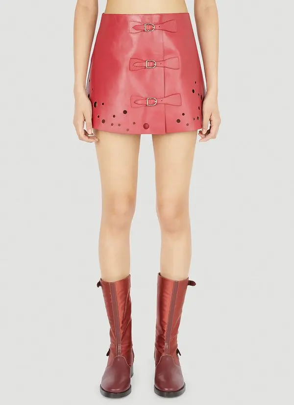 DURAZZI MILANO Cut Out Mini Skirt - Red