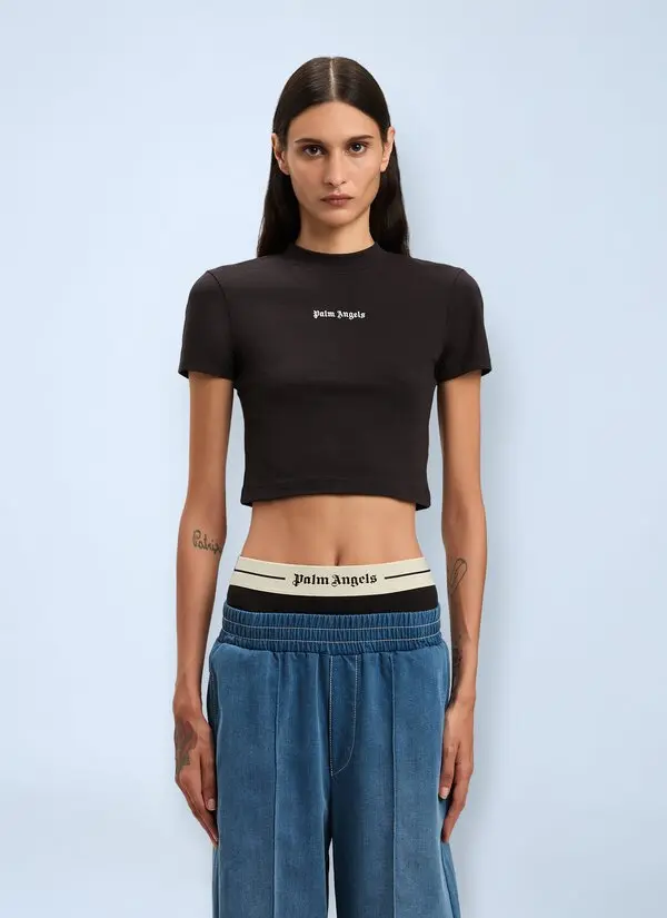 Palm Angels Logo Motif T-shirt - Black
