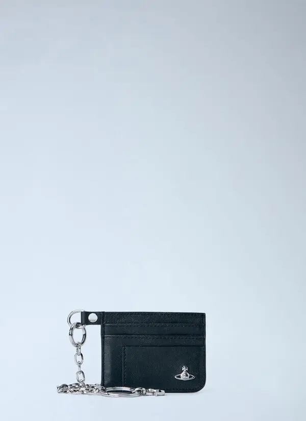 VIVIENNE WESTWOOD Flat Chain Card Holder - Black