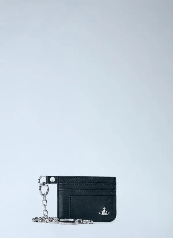 VIVIENNE WESTWOOD Flat Chain Card Holder - Black