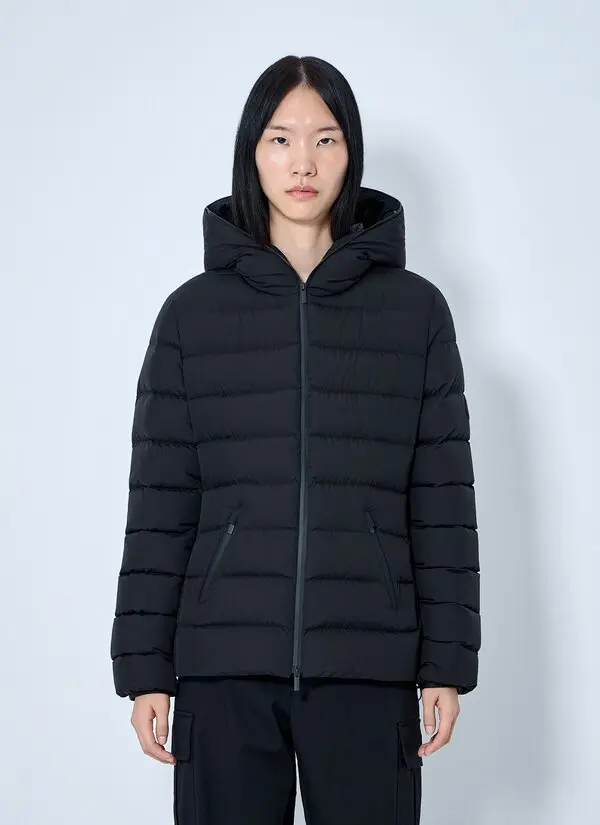 Moncler Herbe Hooded Short Down Jacket - Black