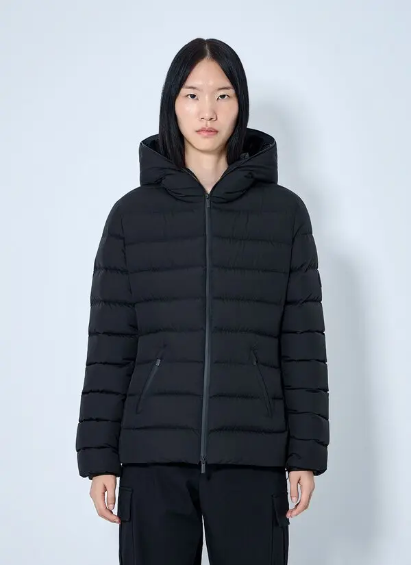 Moncler Herbe Hooded Short Down Jacket - Black