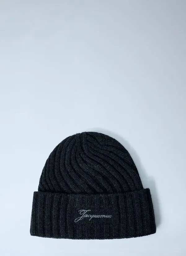 Jacquemus Le Bonnet Tourni Beanie Hat - Grey