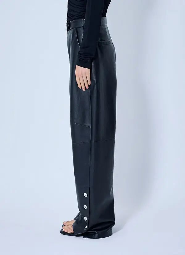 Sportmax Wide-leg Leather Trousers