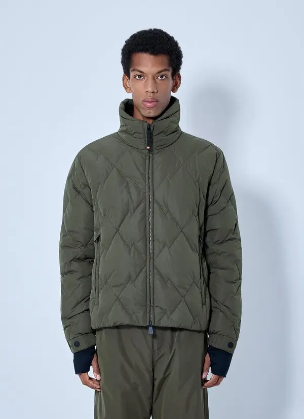 Moncler Bramans Diamond Quilted Short Down Jacket - Olive