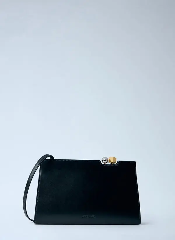 Jacquemus Le Salon Leather Shoulder Bag - Black