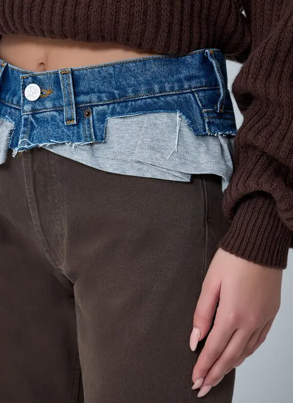 AUGUST BARRON Contrast Waistband Jeans