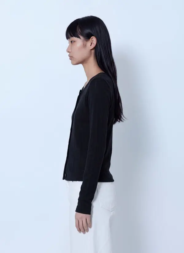GANNI Compact Pointelle Rib Jersey Top