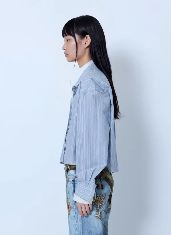 Acne Studios Striped Cropped Shirt