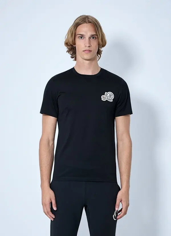 Moncler Logo Motif Cotton T-shirt - Black